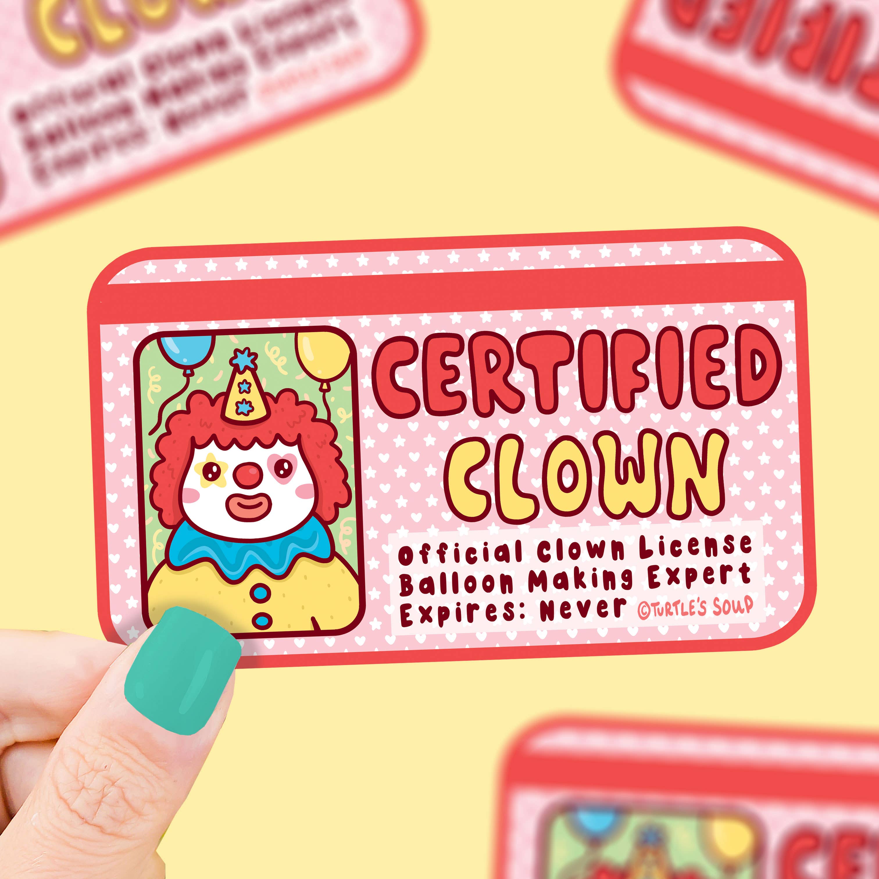 Certified Clown Card Carrying Member Funny Vinyl Sticker – Runamuck ...